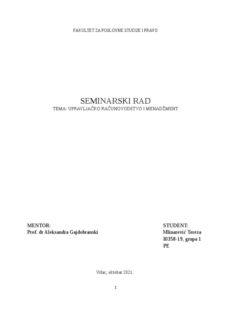 Upravlja Ko Ra Unovodstvo I Menad Ment 3 | PDF