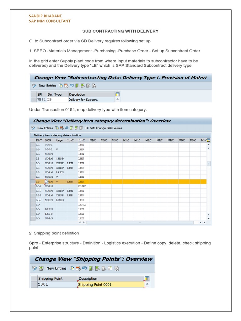 SAP MM Subcontracting Process Guide | PDF