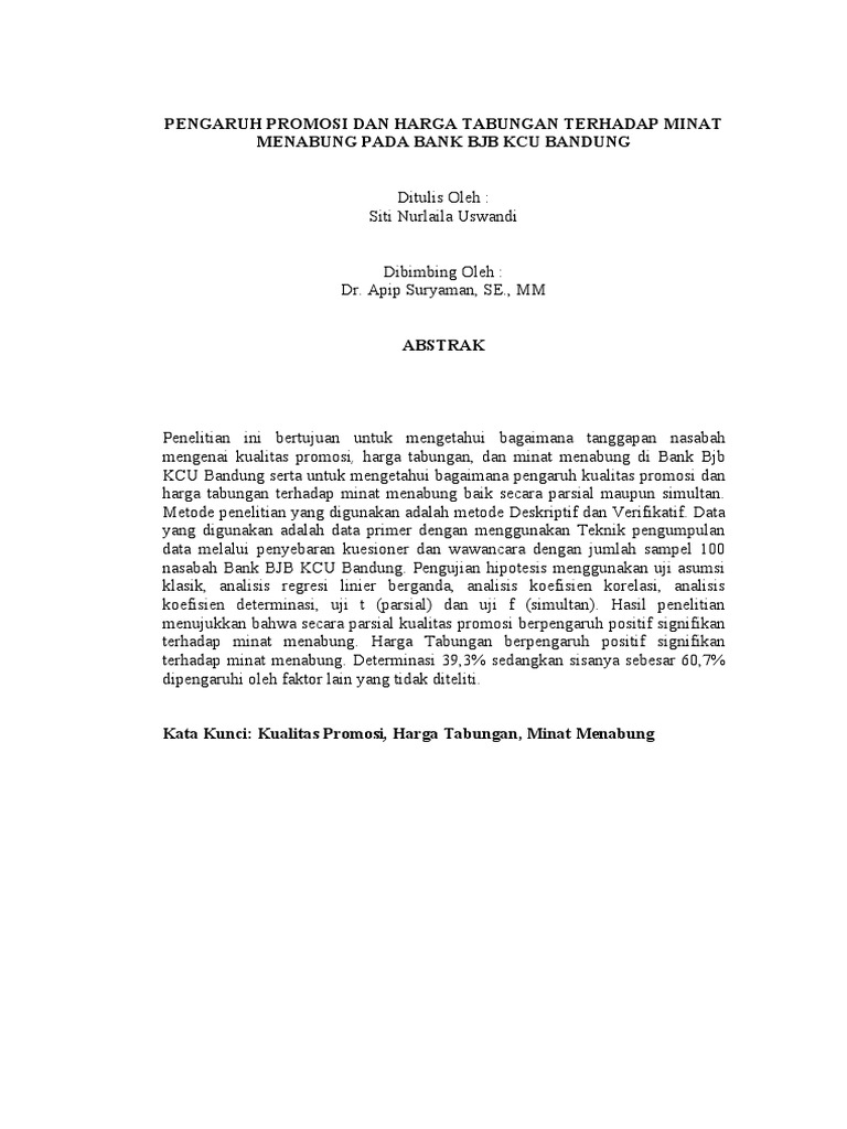 Contoh Abstrak Dan Abstract | PDF