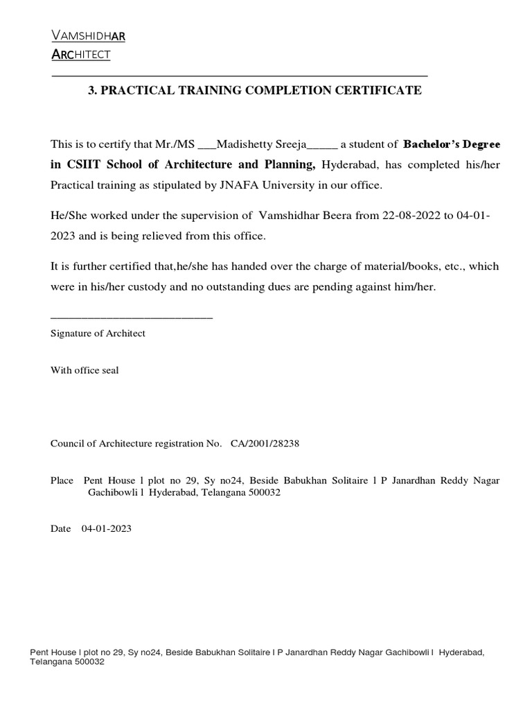 PT Completion & Relieving Certificate PDF | PDF