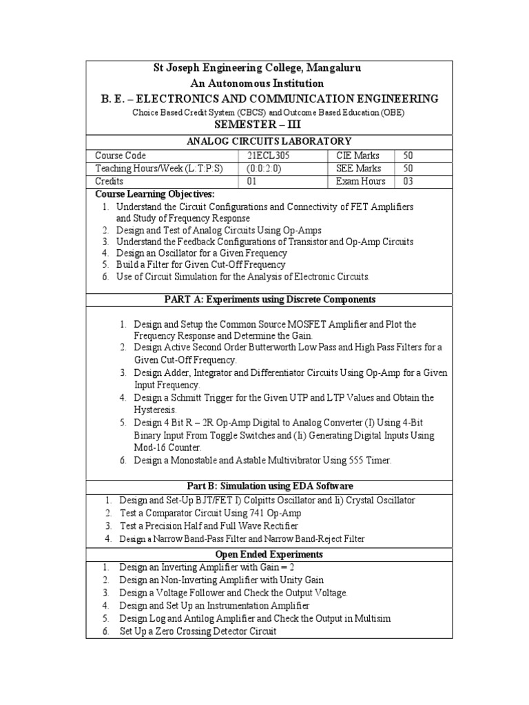 21ECL305 | Download Free PDF | Electronic Oscillator | Operational ...