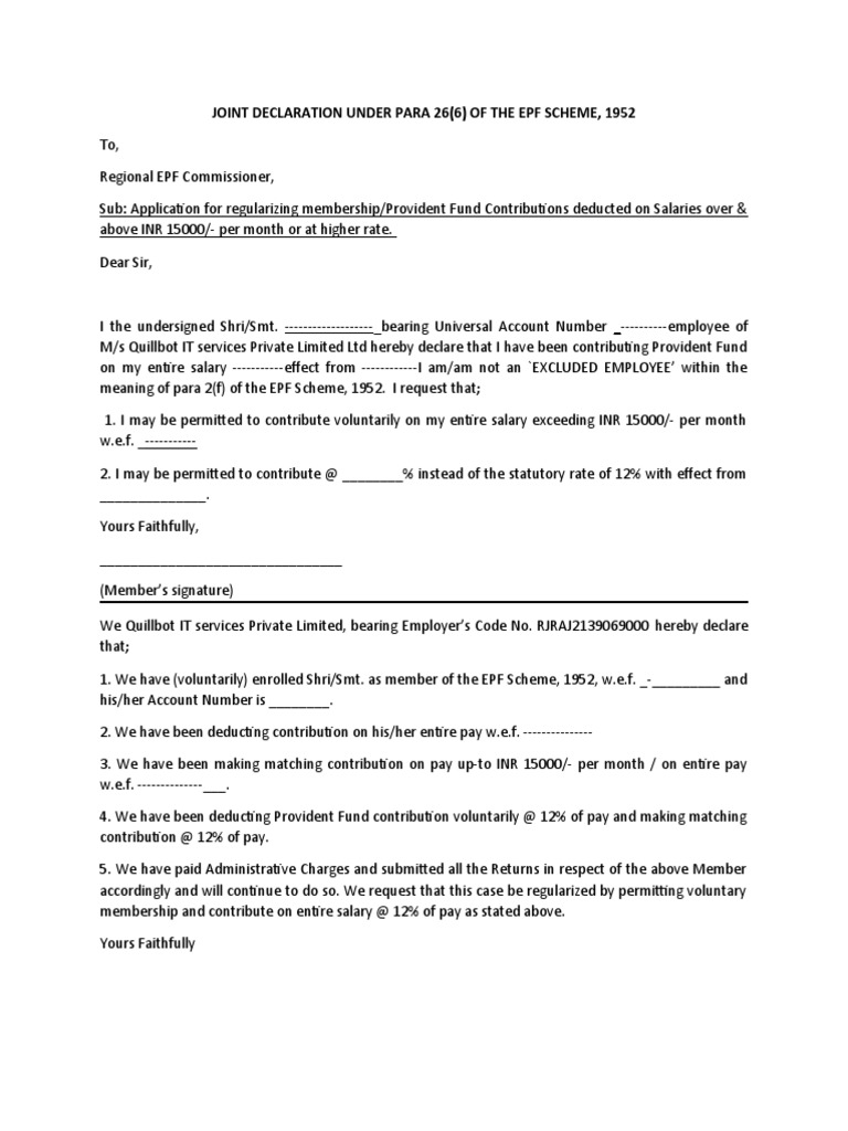 Joint Declaration Under para 26 | PDF
