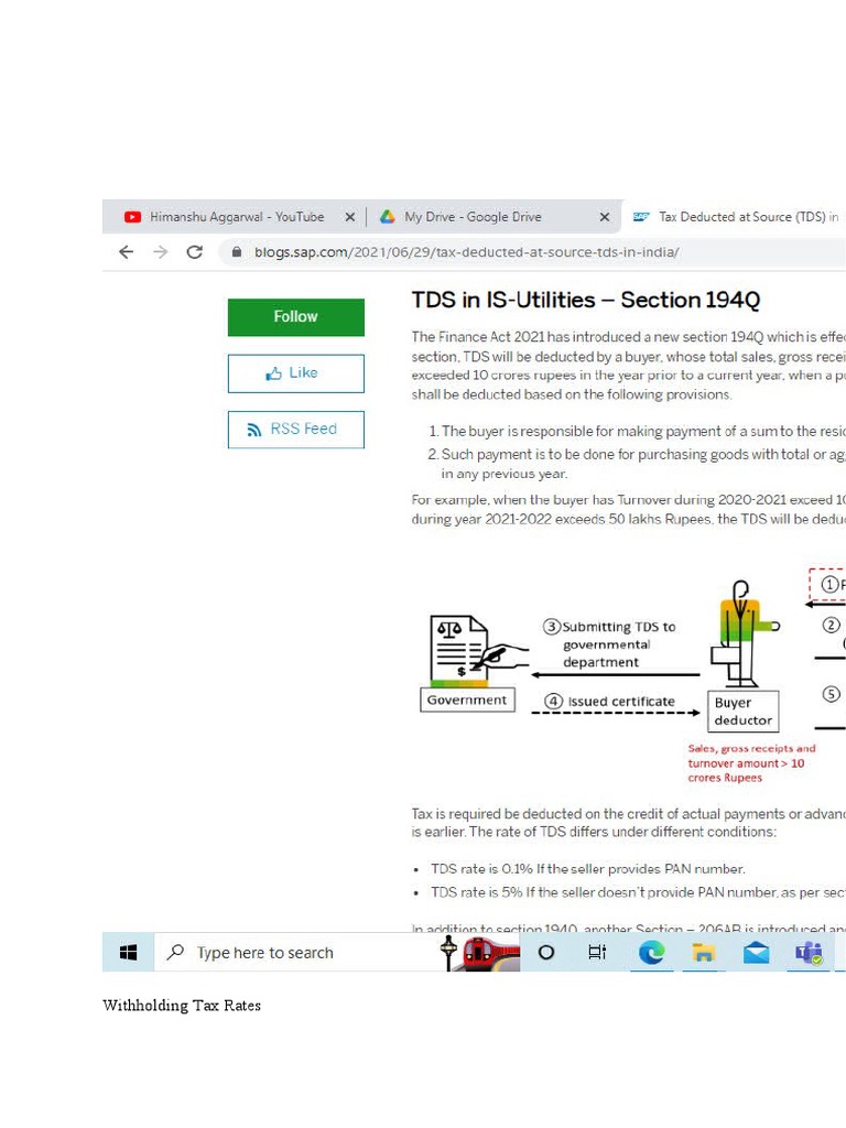 Tds Notes | PDF | Taxes | Government Finances