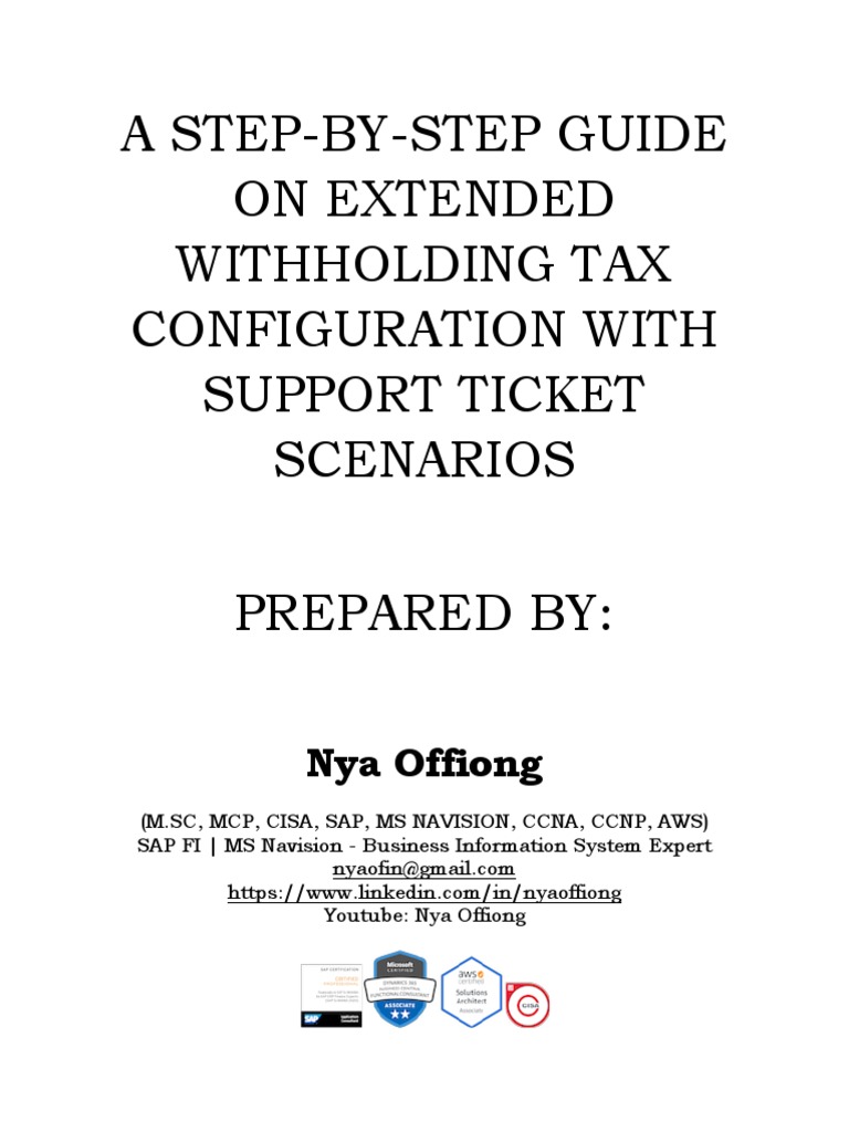 Extended Withholding Tax Configuration - SAP FI | PDF | Taxes | Business