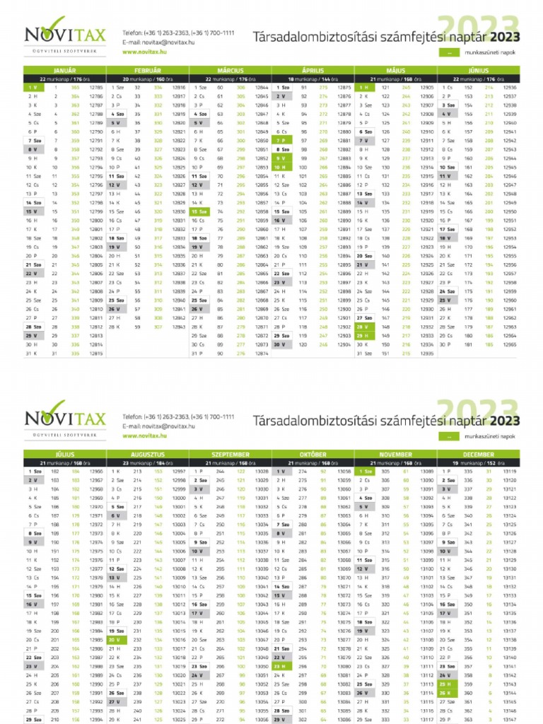 TB Naptár 2023 | PDF