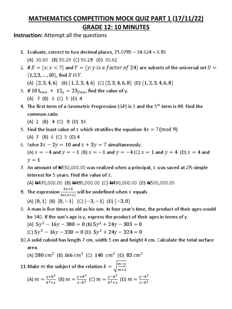 Mathematics Competition | PDF | Mathematics | Geometry