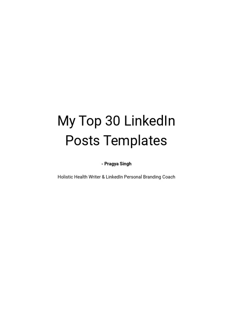 30 Effective LinkedIn Post Templates | PDF | Linked In