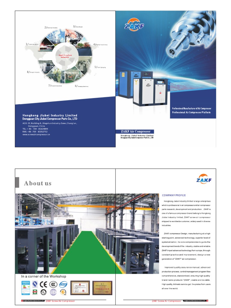 brochure-ZAKF SCREW AIR COMPRESSOR 2020 | PDF