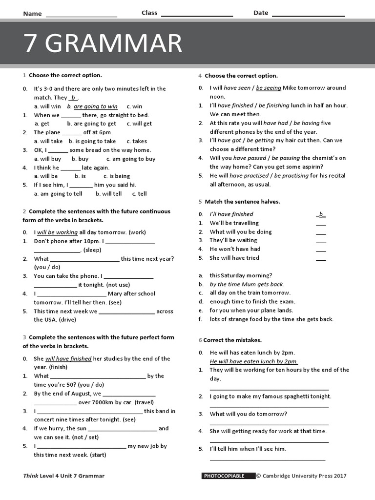 THINK L4 Unit 7 Grammar PDF | PDF | Languages | Foreign Language Studies