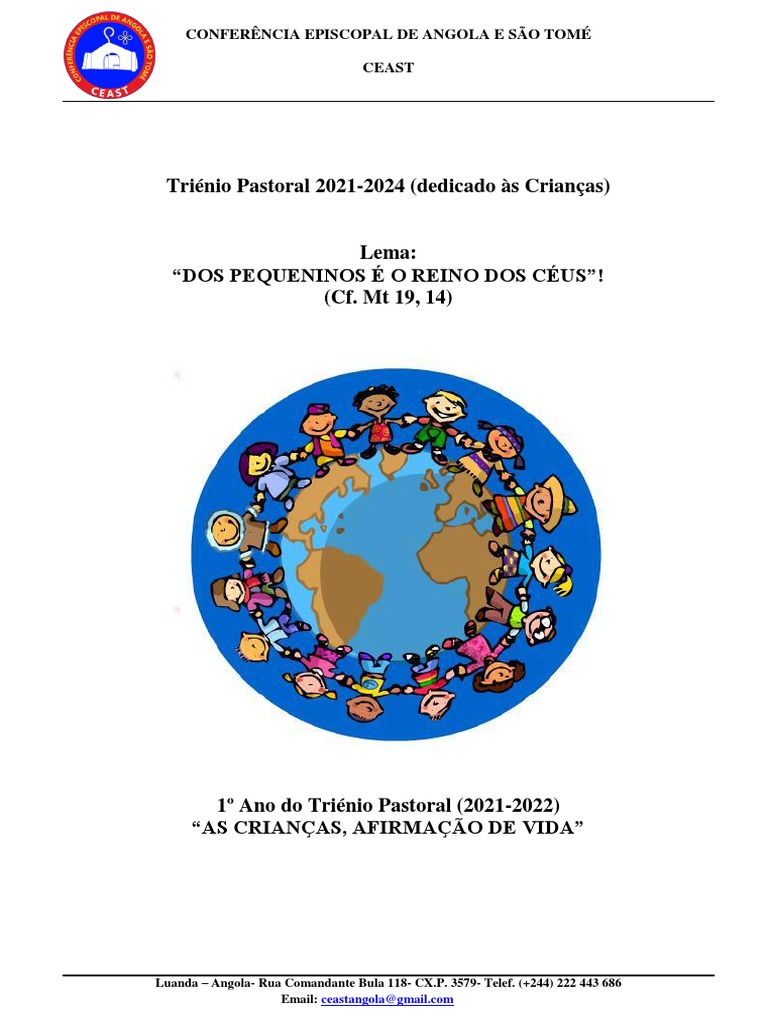 Triénio Pastoral Dedicado Às Crianças 2021-2024 CEAST - Cleaned | PDF ...