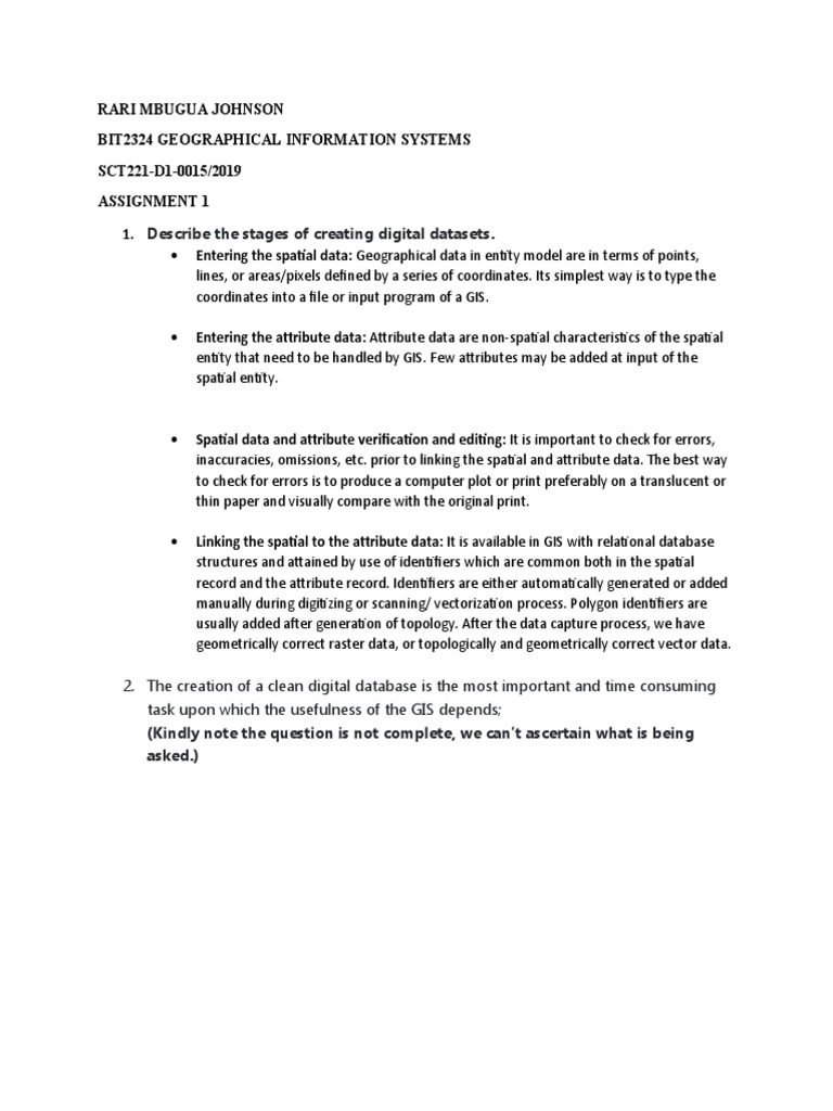 Describe The Stages of Creating Digital Datasets | PDF