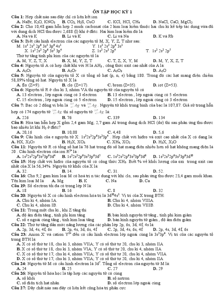 ôn tập hk1 2022 2023 k.d.a | PDF