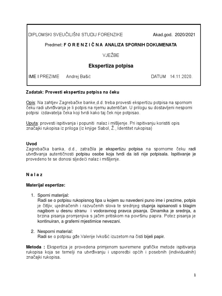 FASD Vježba Potpisi | PDF