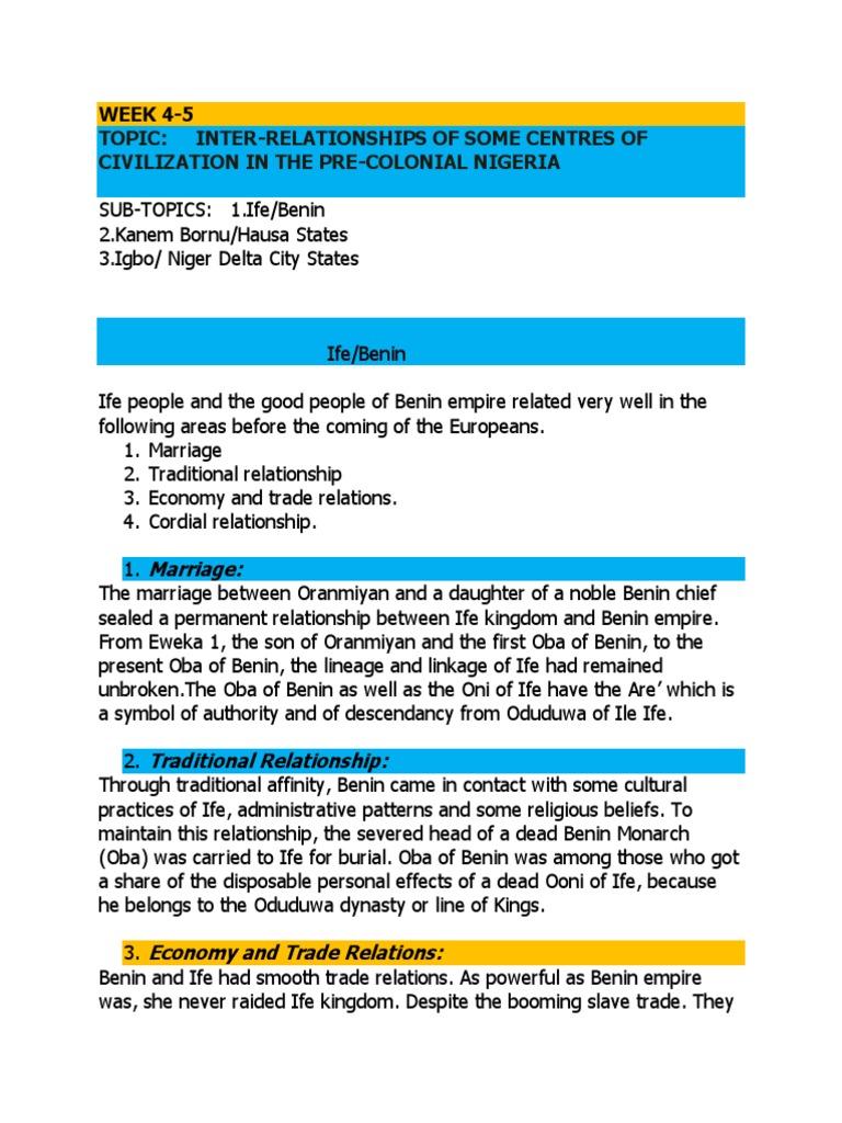 HIS (8) WEEK 4 and 5 | PDF | Nigeria | West Africa