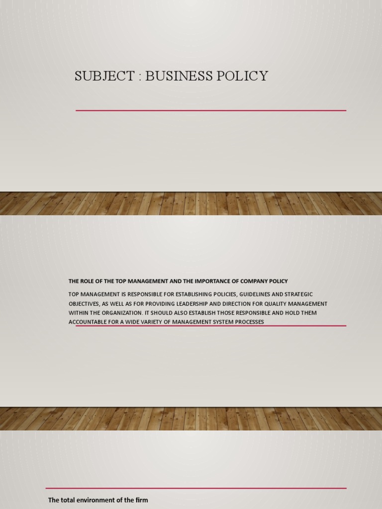 Business Policy | PDF | Policy | Supply Chain