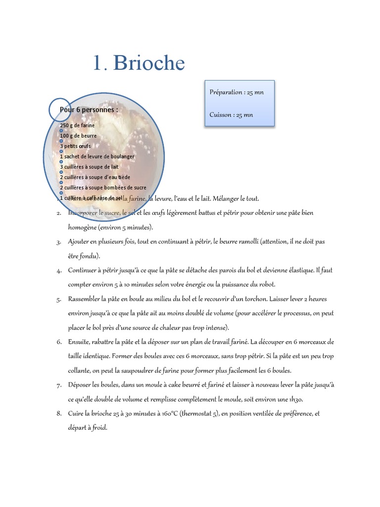 Recette de Brioche Maison Facile | PDF