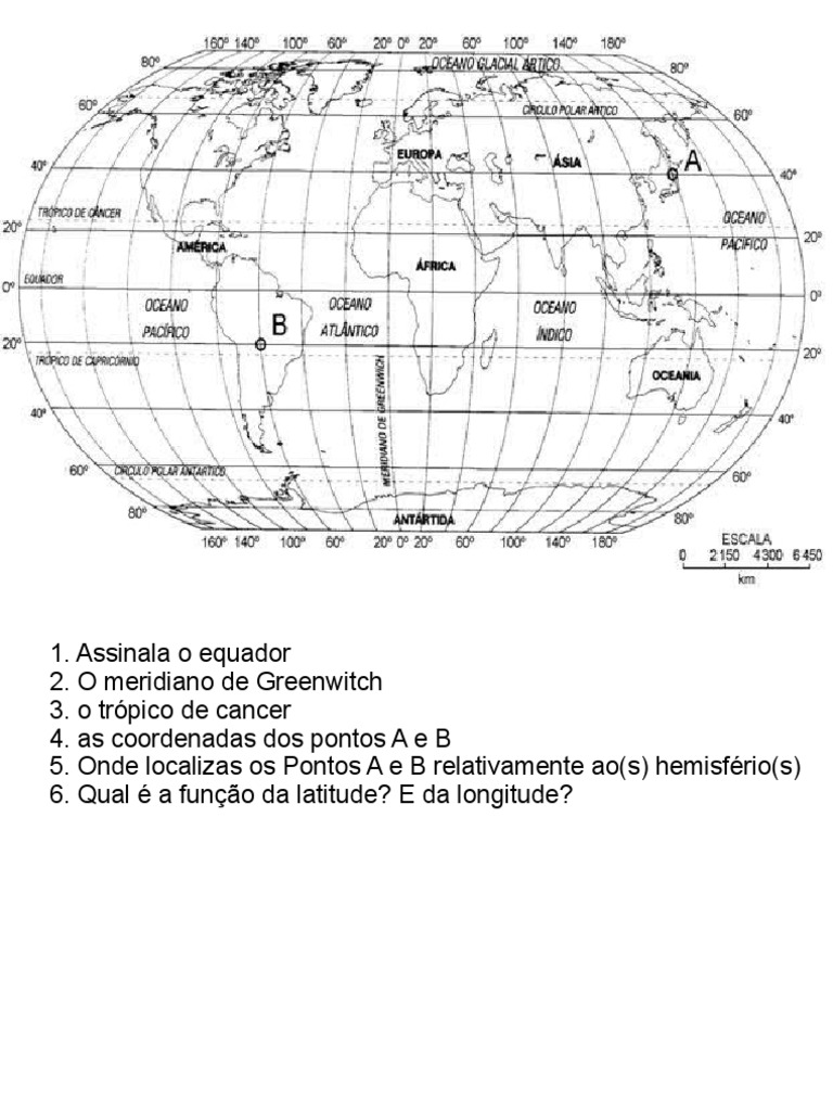 Localizando pontos no globo terrestre através de coordenadas de latitude e longitude | PDF