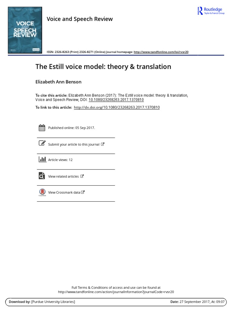 The Estill Voice Model - Theory & Translation Elizabeth Ann Benson ...
