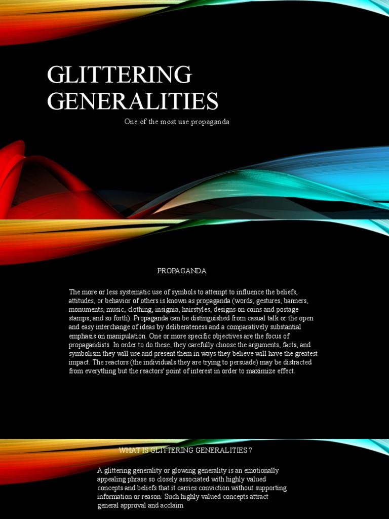 Glittering Generalities | PDF