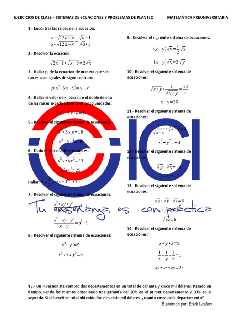 Ejercicios Mat - 02-03-2023 | PDF | Ecuaciones Ejercicios Mat - 02-03-2023 | PDF | Ecuaciones