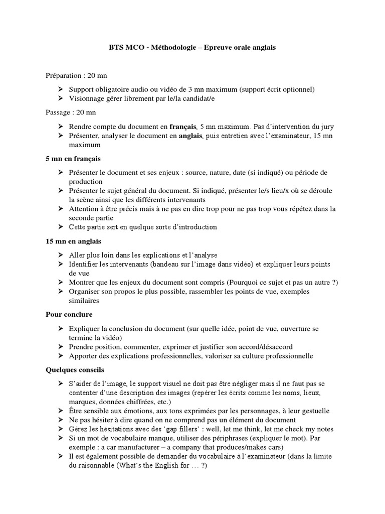 Methodologie - Oral MCO | PDF