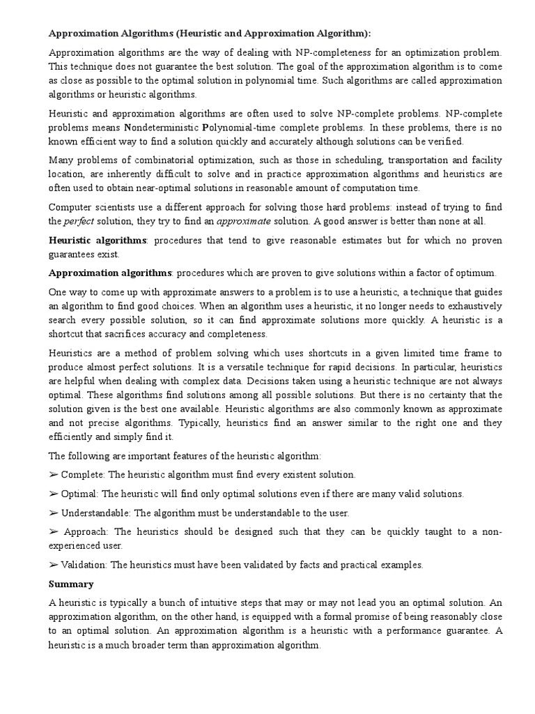 Ch 10 Approximation Algorithms Pdf Time Complexity Heuristic