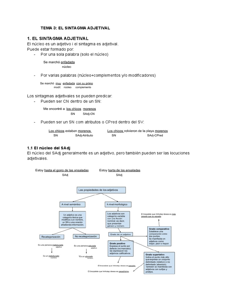 El análisis del sintagma adjetival, adverbial y preposicional | PDF ...