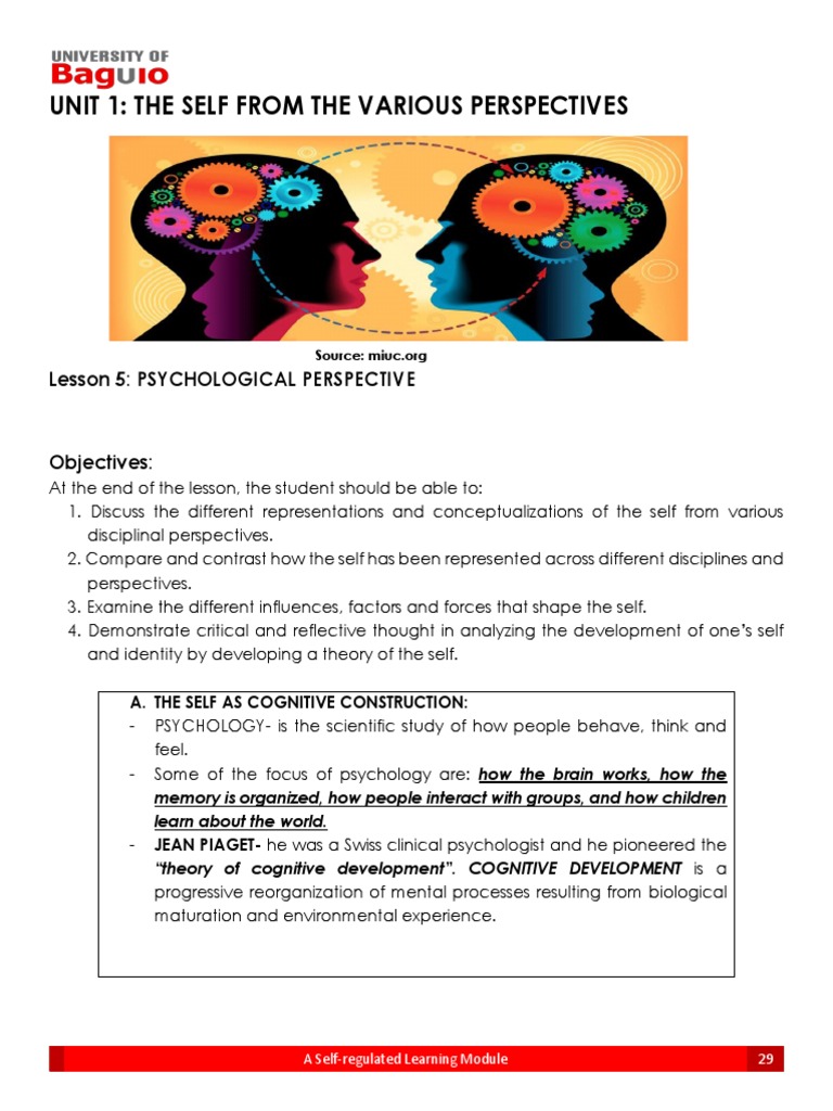 THSELF1 Unit I Chapter 5 - Psychology PDF | PDF | Cognitive Development ...