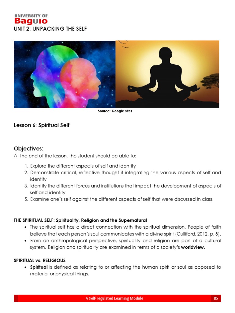 THSELF1 Unit II Chapter 6 - Spiritual Self PDF | PDF | Spirituality ...