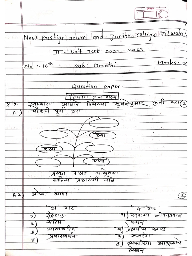 10th Marathi 2nd Unit | PDF