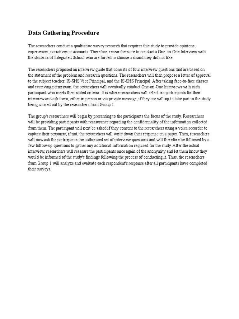 Data Gathering Procedure | PDF