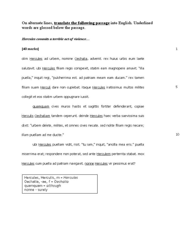 Practice Translation, Hercules Furens | PDF