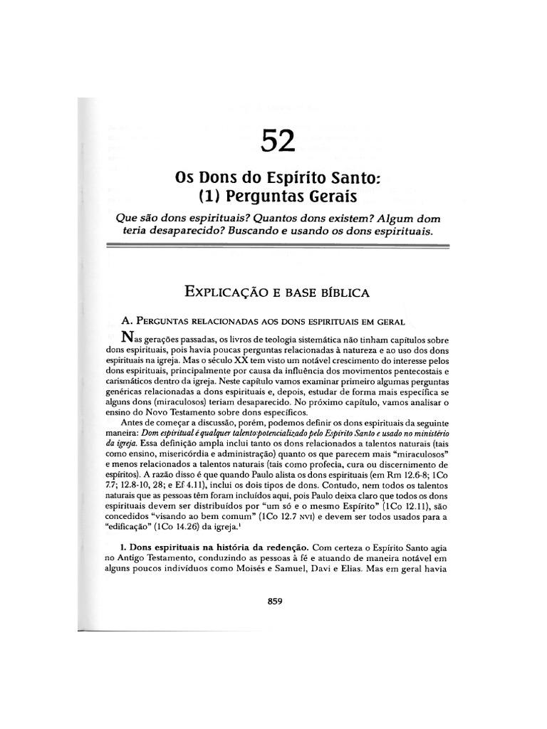 Dons Espirituais - Wayne Grudem | PDF | Presente espiritual | Espírito ...