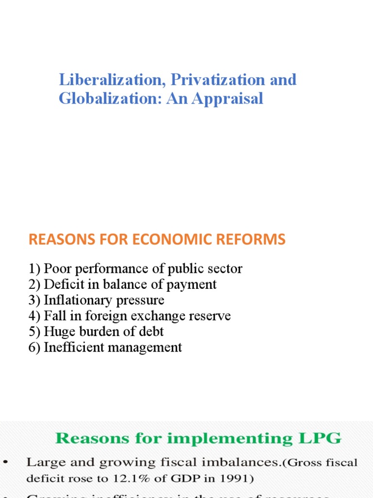 India’s Economic Reforms: LPG Model Overview | PDF | Taxes | World ...