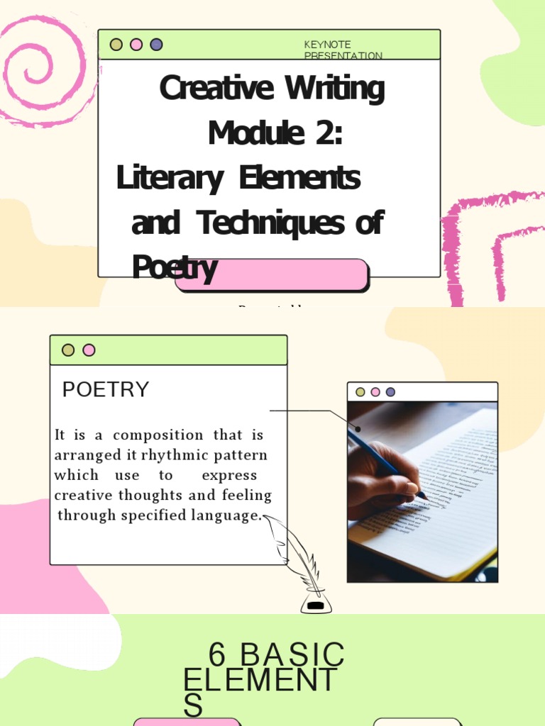 Poetry Literary Elements Overview | PDF | Poetry | Metre (Poetry)