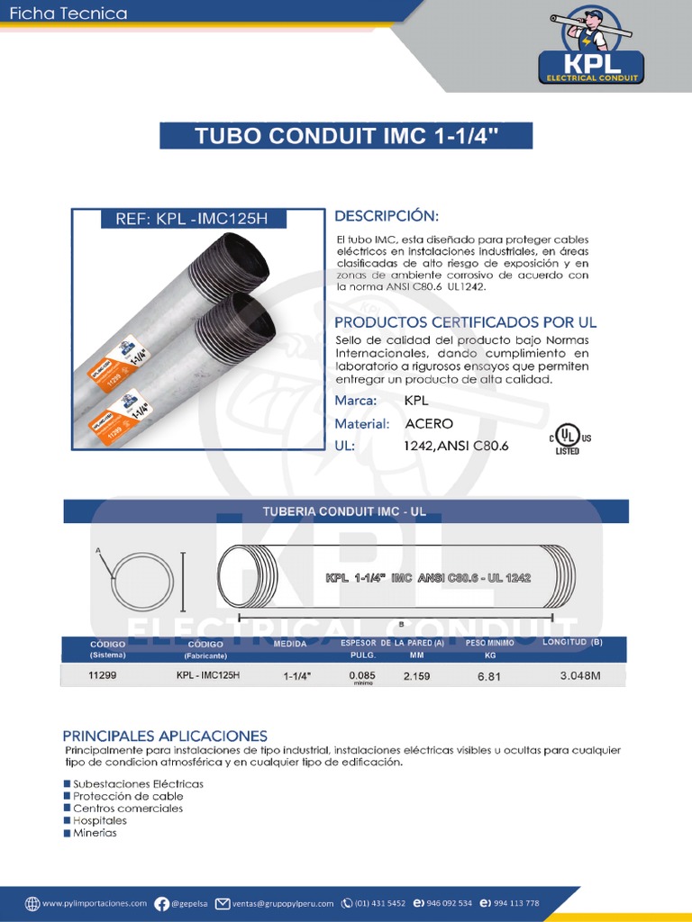 Tubo Imc 1-1-4 KPL | PDF