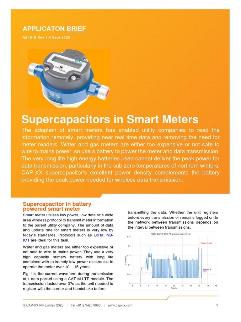 Ab1019 Supercapacitors In Smart Meters Pdf Electric Power Transmission Computer Engineering