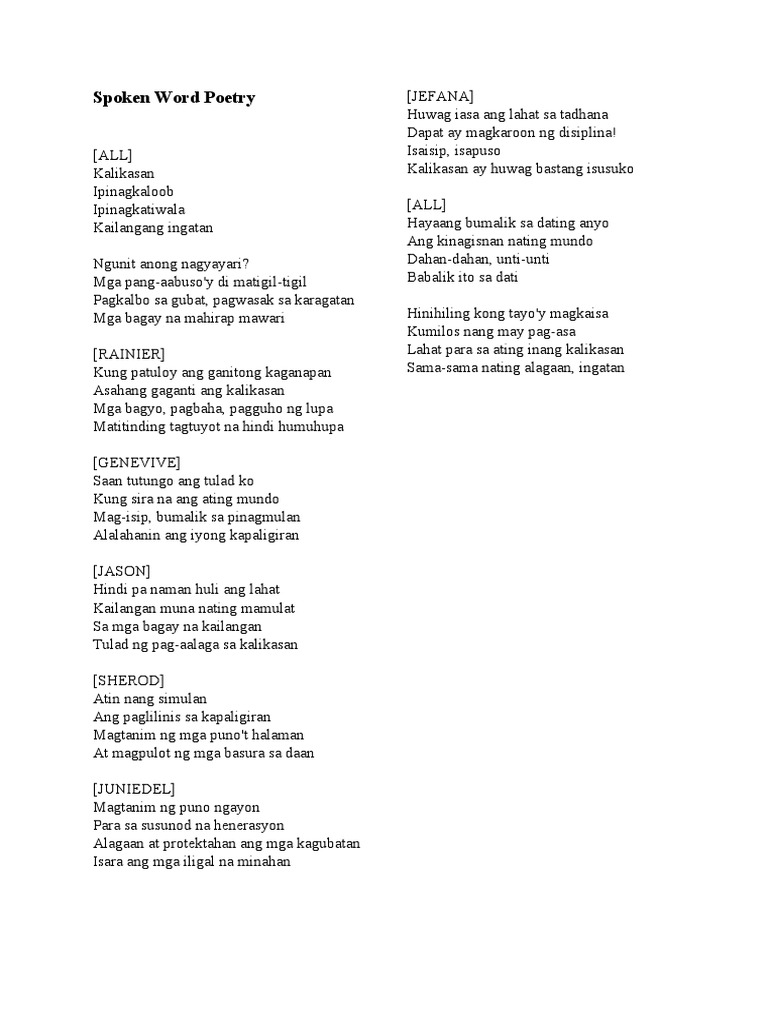 Spoken Word Poetry-AP | PDF