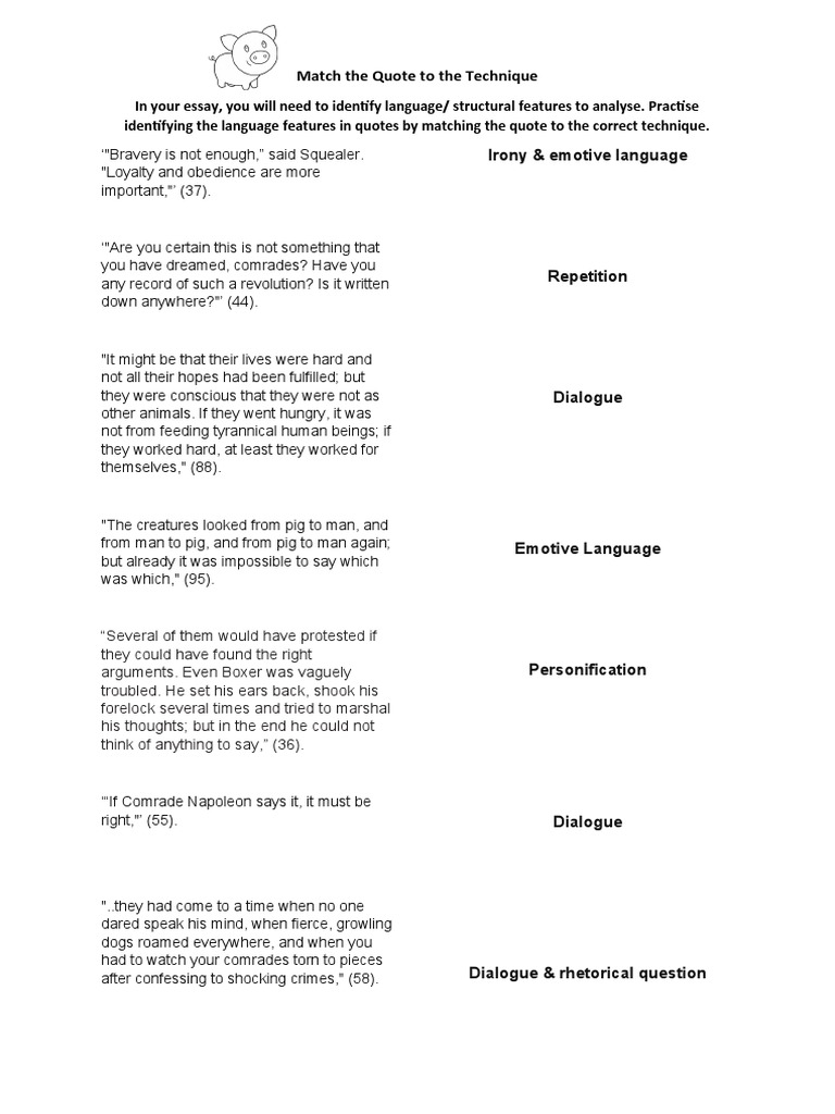 Analyzing Figurative Language in Animal Farm | PDF