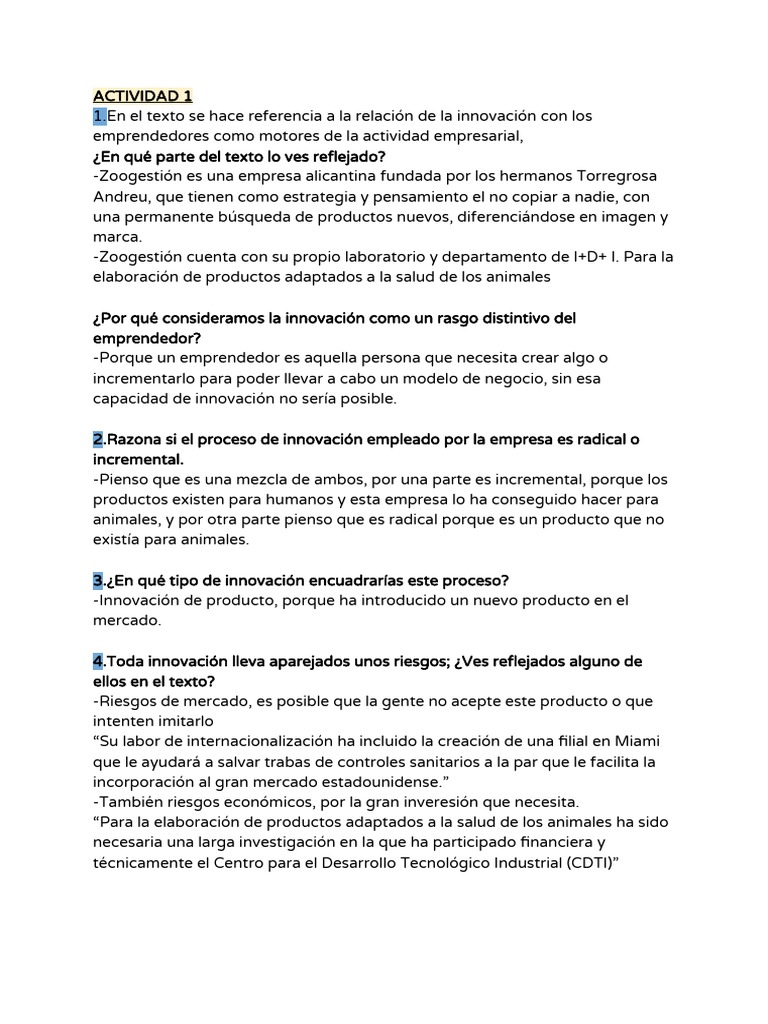 EA02 Tarea | PDF | Iniciativa empresarial | Innovación