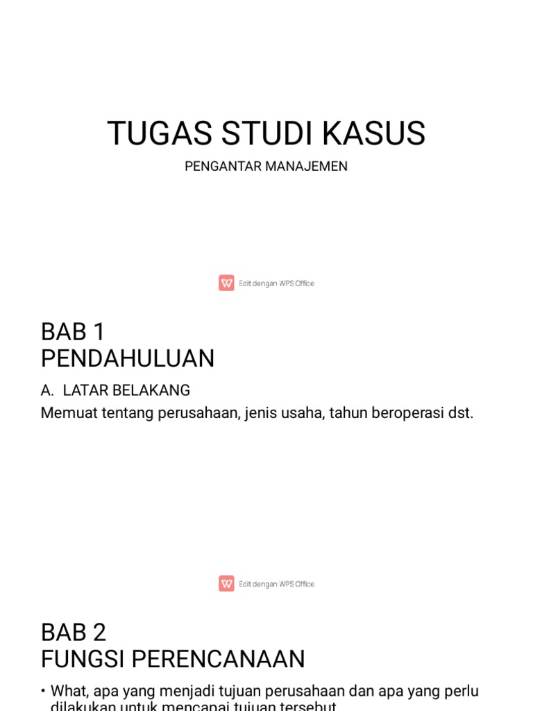 Studi Kasus Manajemen Perusahaan | PDF