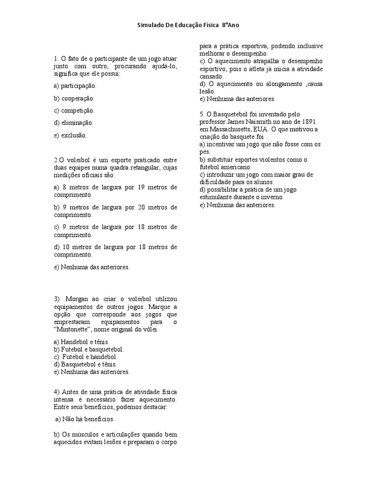 8° Ano Simulado | PDF