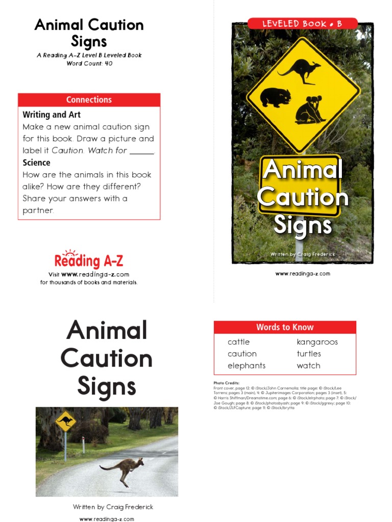 Animal Caution Signs | PDF