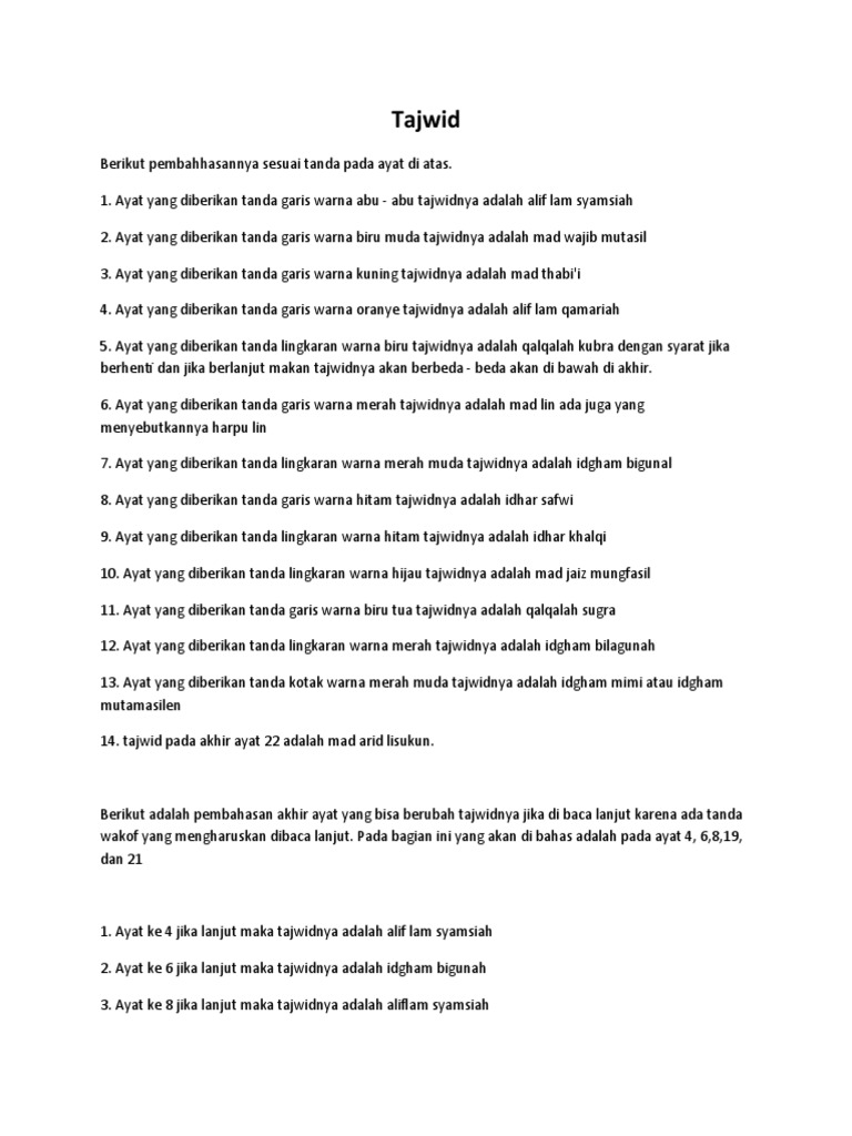 Tajwid Al-Quran | PDF