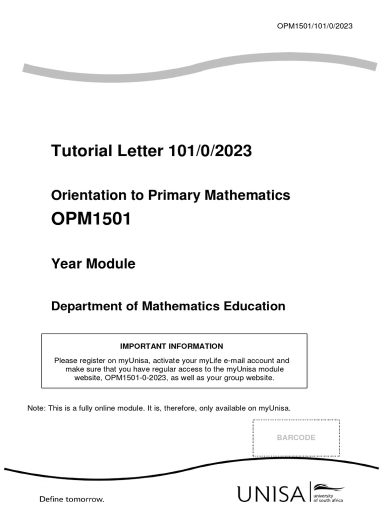 Tutorial Letter 101 (Both) For OPM1501 | PDF | Libraries | Turnitin
