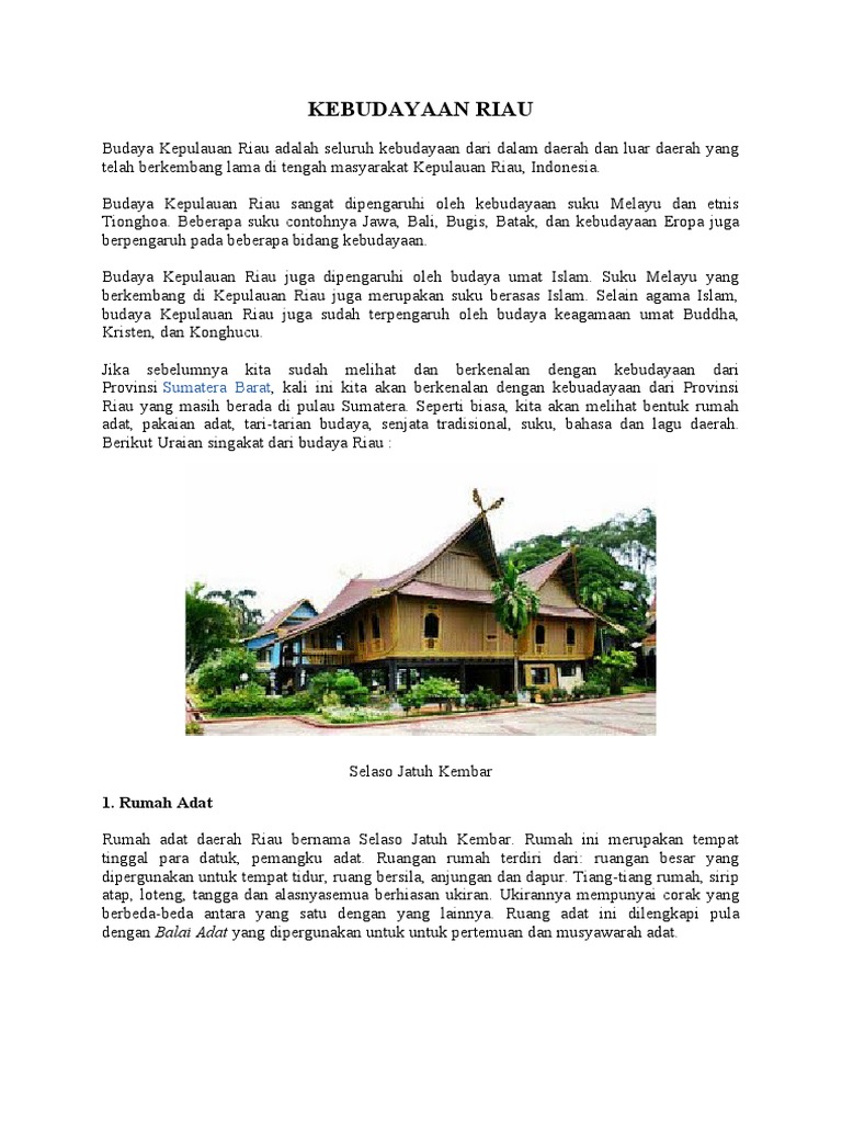 Kebudayaan Riau | PDF