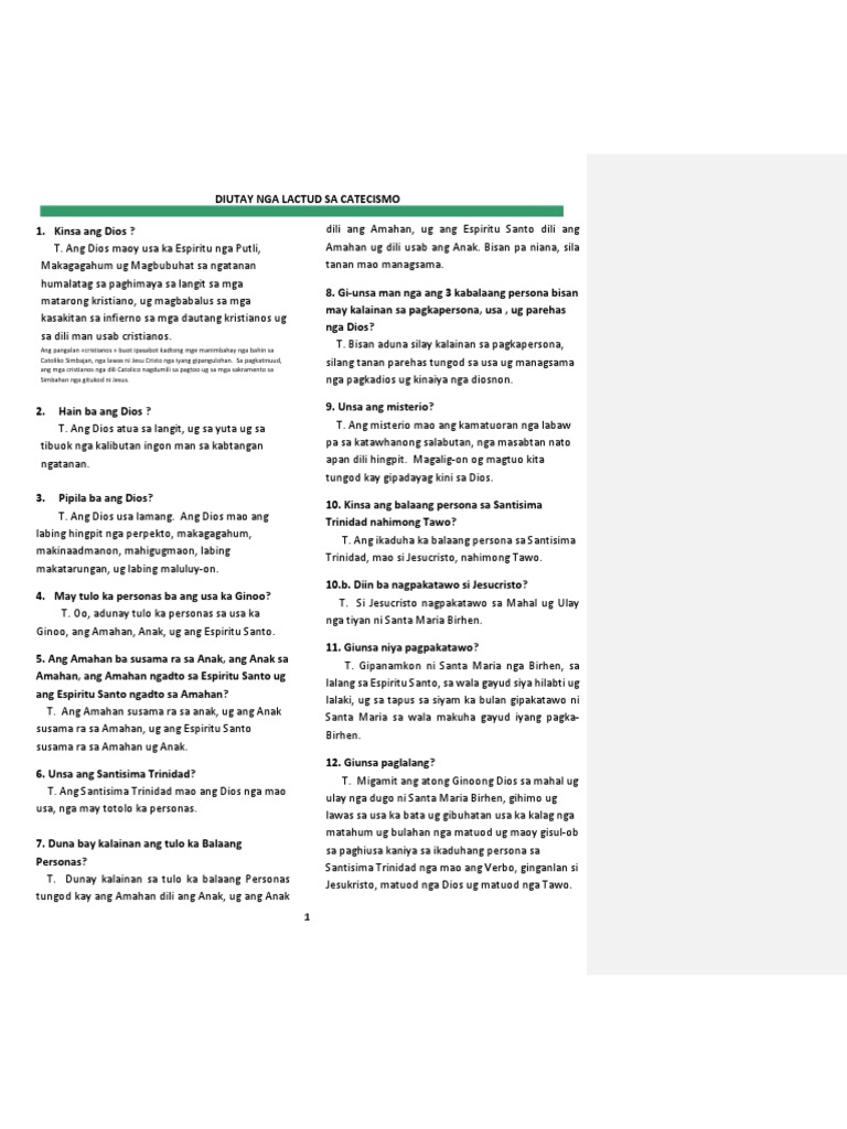 Bisaya Minimum Knowledge | PDF