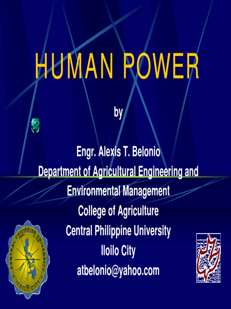 An Analysis of Human Power as an Energy Source for Agricultural ...