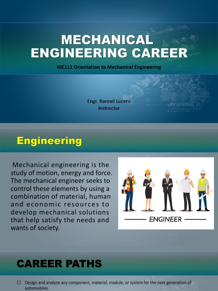 Mechanical Engineering Overview | PDF | Engineering | Energy Development