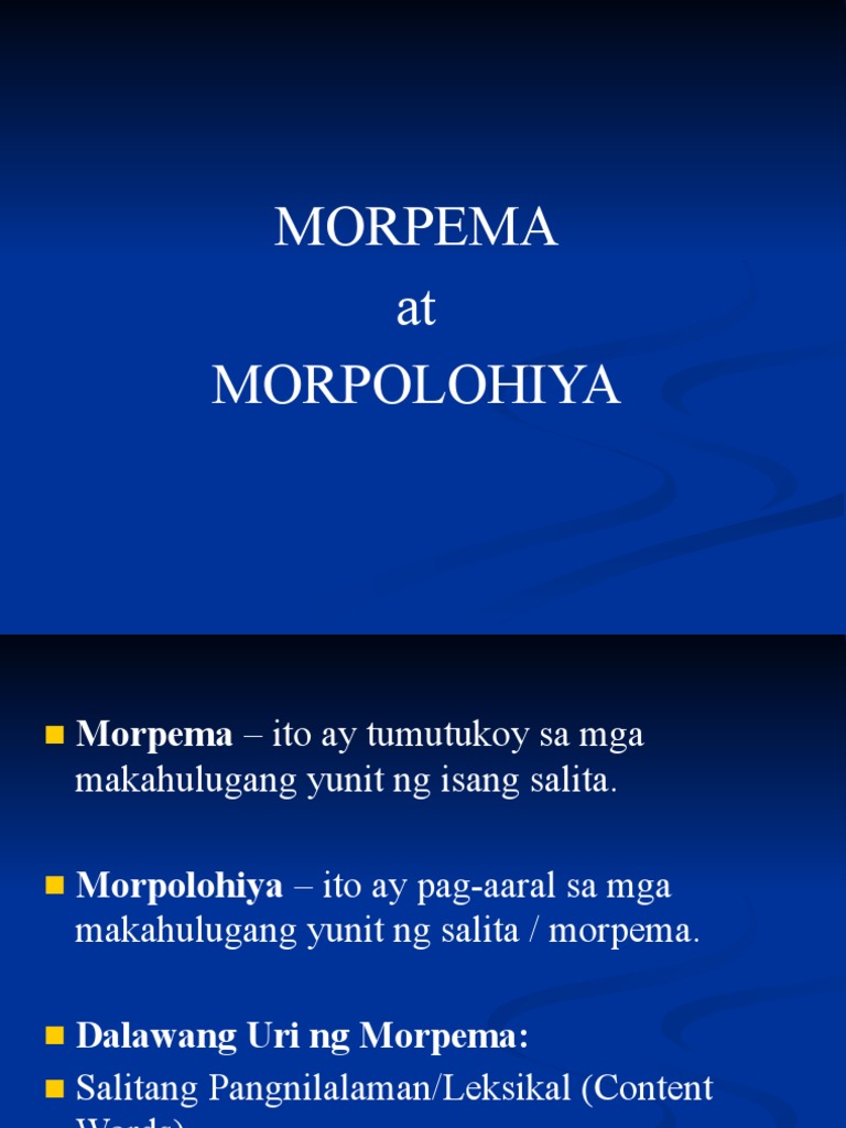 Morpema Morpolohiya | PDF